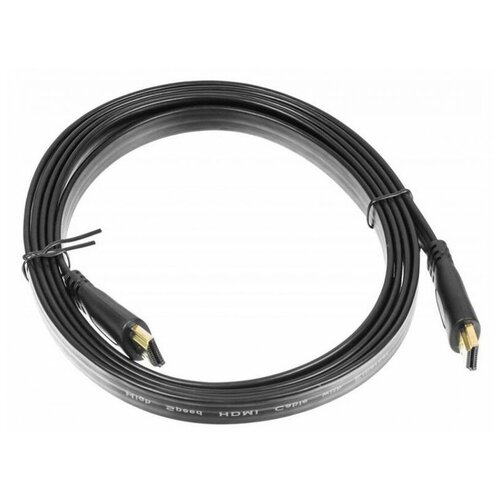 Кабели, переходники для теле-видео-аудио техники BURO HDMI 1.4 Flat HDMI (m)/ HDMI (m) 2M черный (BHP HDMI 2)