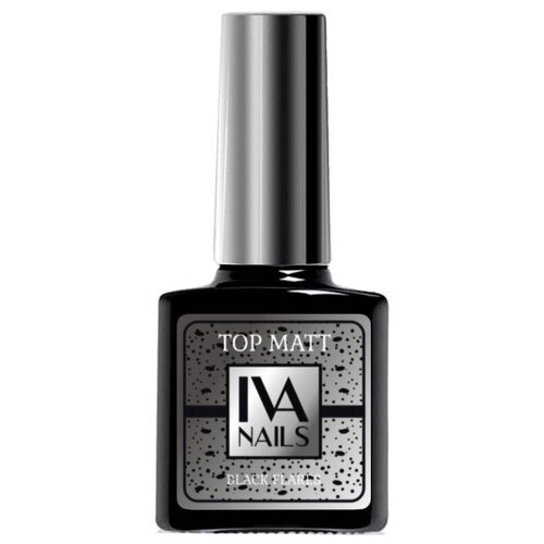 IVA Nails Верхнее покрытие Top Matte, black flares, 8 мл