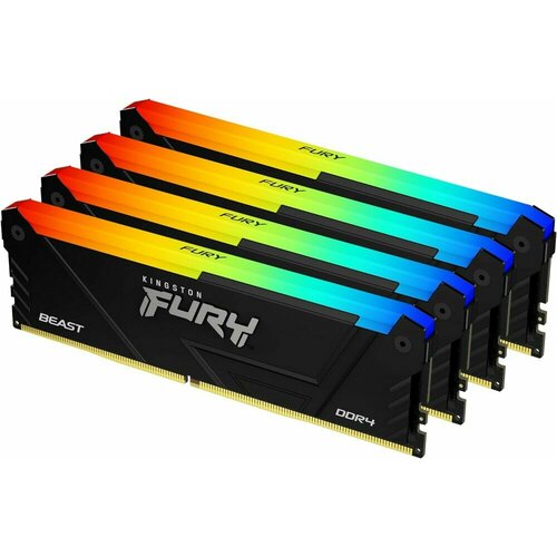 Оперативная память 32Gb DDR4 3600MHz Kingston Fury Beast Black RGB (4x8Gb KIT) (KF436C17BB2AK4/32)