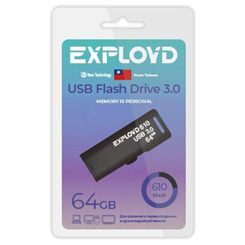 USB Flash Drive 64GB Exployd 610 EX-64GB-610-Black