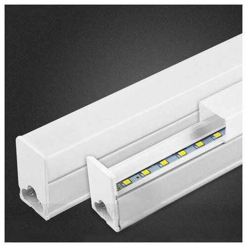 Накладной светодиодный линейный светильник T5 с возможность линейного соединения 60 см - Цвет свечения: Белый дневной 6500К