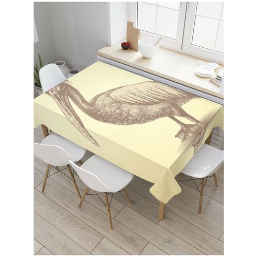 Скатерть прямоугольная JoyArty на кухонный стол "Одинокий пеликан" из оксфорда, 180x145 см