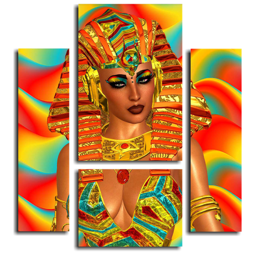 Модульная картина В египетском стиле, 128х90 см