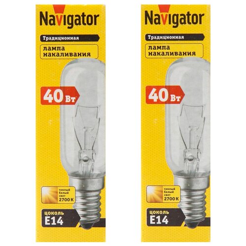 Лампа (2 шт) Navigator 61206 NI-T25L-40-230-E14-CL для вытяжки