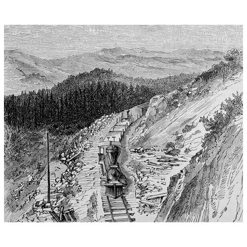 Постер на холсте Железная дорога (Railroad) №12 36см. x 30см.