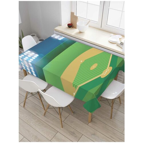 Скатерть прямоугольная JoyArty на кухонный стол "Бейсбольные прожекторы" из оксфорда, 120x145 см