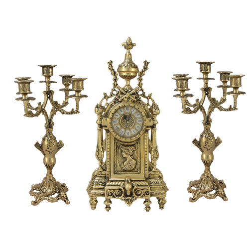 Бронзовые каминные часы с канделябрами "донна ЛУИЗА" арт. BP-2701828-D Belo De Bronze