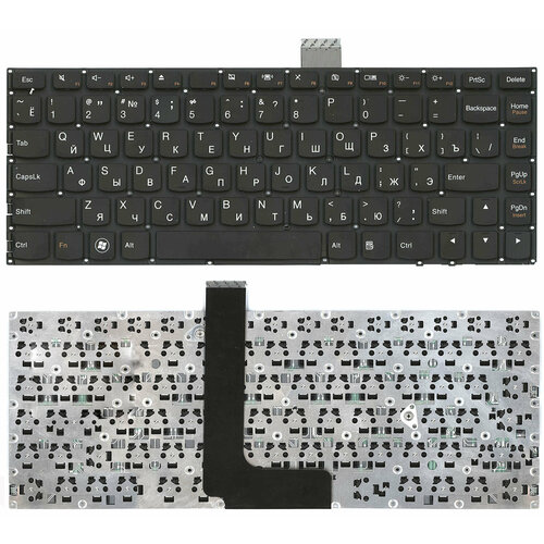 Клавиатура для Lenovo IdeaPad U400 черная без рамки
