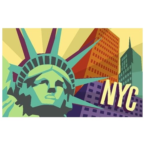 Постер на холсте Символы Нью-Йорка 47см. x 30см.