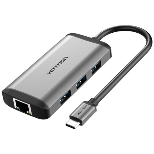 3-port USB Type C Hub Vention CNCHB (USB 3.1 M / OTG USB 3.0 F x 3 / HDMI 19F / RJ45 F / USB Type C F)