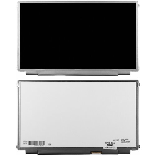 Матрица для ноутбука 13.3" 1600x900 HD+, 40 pin LVDS, Slim, LED, IPS, крепления слева/справа (уши), глянцевая. PN: LP133WD2 (SL)(B2)