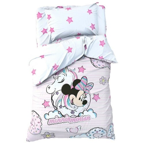Disney Детское постельное бельё 1,5 сп "Minnie Mouse" с единорогом, 143*215 см, 150*214 см, 50*70 см -1 шт, поплин