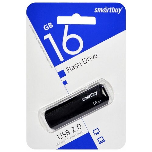 SB16GBCLU-K, 16GB USB 2.0 CLUE series, Black, SmartBuy