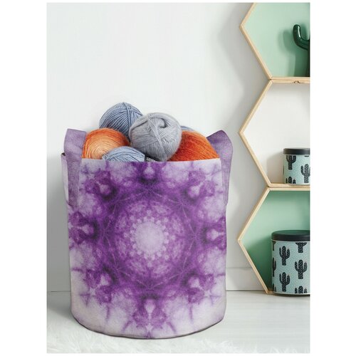 Текстильный мешок горшок для рассады и цветов, из войлока гроубэг JoyArty "Фиолетовые узоры" 27 л
