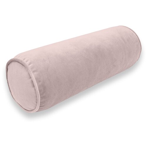 Декоративная подушка - валик "Бархат Пепельно-розовый", 15 х 47 см.