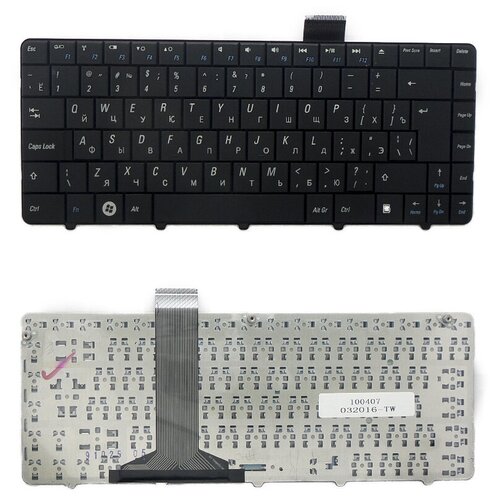 Клавиатура для ноутбука Dell Inspiron Mini 11, 11z, 1110 Series. Г-образный Enter. Черная, без рамки. PN: MP-09F23SU-698, 058TD8.