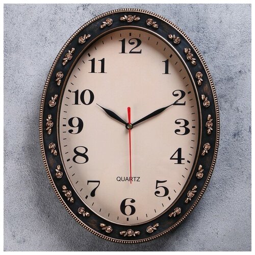 Часы настенные серия: Классика "Диаманте" плавный ход d-24.5 х 18 см 30 х 23 см