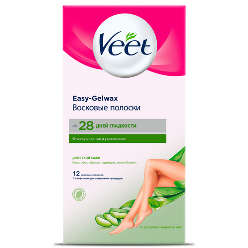 Полоски Veet восковые для сухой кожи, 12шт