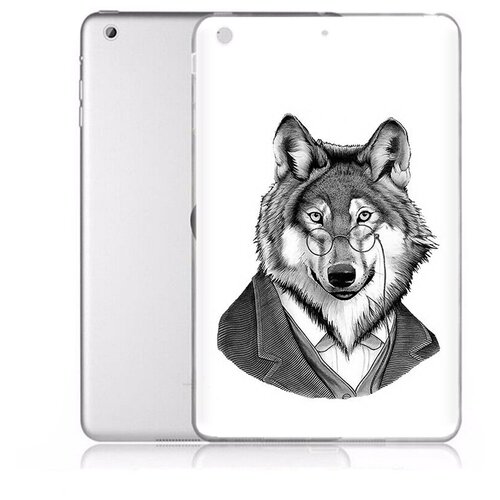 Чехол задняя-панель-накладка-бампер MyPads волк в пиджаке для Apple iPad Air (2013)-A1474/A1475/A1476 противоударный