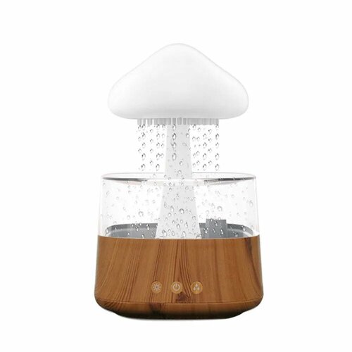 Увлажнитель воздуха гриб для дома ультразвуковой, аромадиффузор ночник настольный с дождевым эффектом