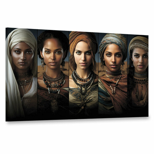 Интерьерная картина 100х60 "Символы красоты в День женщин"