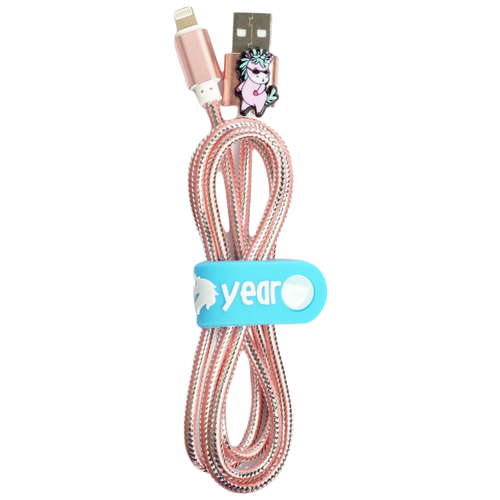 Кабель Like Me Happy New Year Lightning с держателем - USB, 1 м, розовый