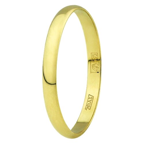 Кольцо обручальное Юверос, желтое золото, 585 проба, размер 16, желтый