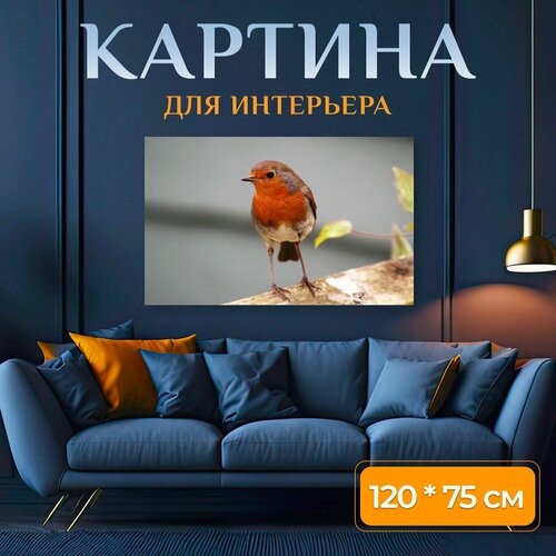 Картина на холсте "Птица, дикая природа, природа" на подрамнике 120х75 см. для интерьера