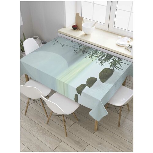 Скатерть прямоугольная JoyArty на кухонный стол "Каменная дорожка" из оксфорда, 120x145 см