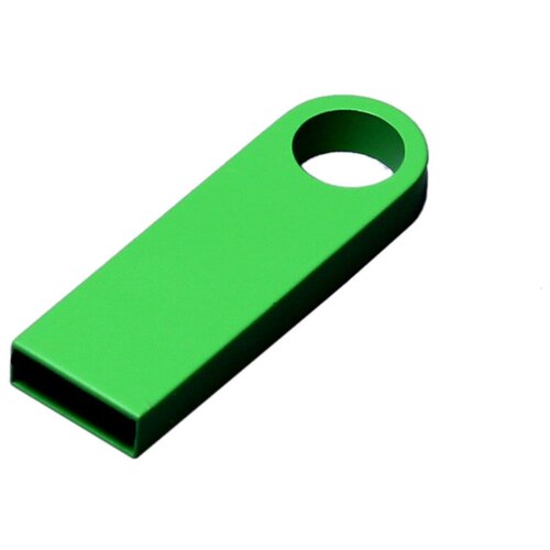 Компактная металлическая флешка с круглым отверстием (32 Гб / GB USB 2.0 Зеленый/Green mini3 Flash drive модель 292 S)