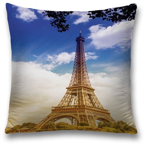 Наволочка декоративная на молнии, чехол на подушку JoyArty "Франция согревает" 45х45 см