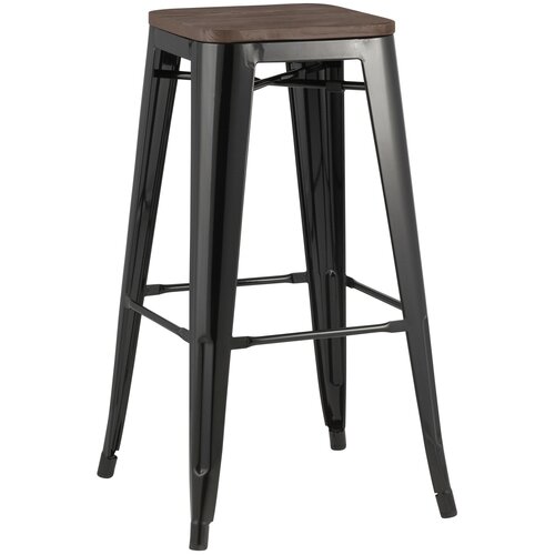 Стул барный Stool Group Tolix Wood YD-H765-W LG-01 черный глянцевый