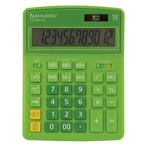 Калькулятор настольный Brauberg Extra-12-DG (12-разрядный) зеленый (250483), 20шт.