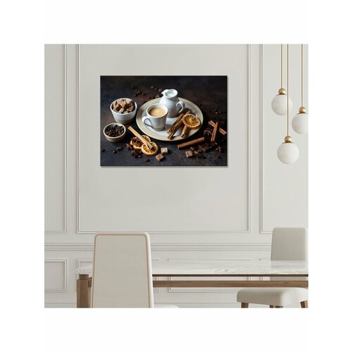 Картина на холсте с подрамником Ароматный кофе и корица4 30х40
