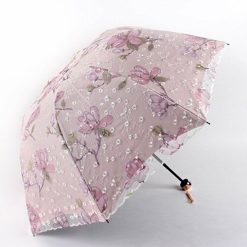 Зонт розовый, белый