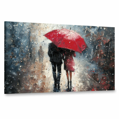 Интерьерная картина 100х60 "Пара под зонтом"