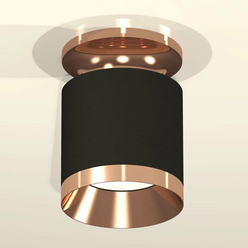Комплект накладного светильника XS7402121 SBK/PPG черный песок/золото розовое полированное MR16 GU5.3 (N7930, C7402, N7035)