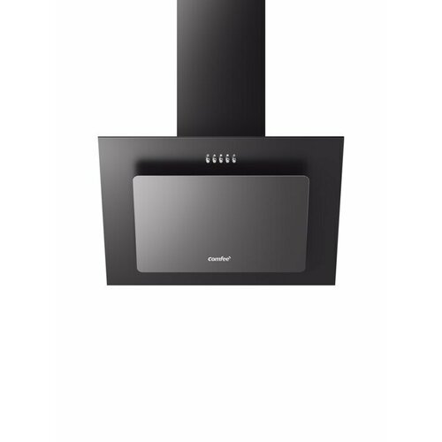 Вытяжка кухонная наклонная 60 см Comfee CHA607GB, черное стекло, 3 скорости, отвод и рециркуляция, алюминиевый фильтр, LED подсветка
