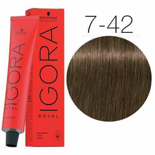 Schwarzkopf IGORA ROYAL 7-42 средний русый бежевый пепельный Краска для волос 60 мл