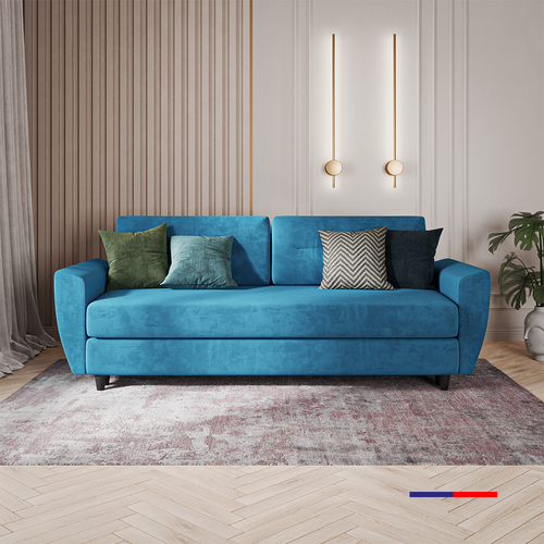 Прямой диван-кровать Амстердам balance-784-blue, еврокнижка, 233х94х90см