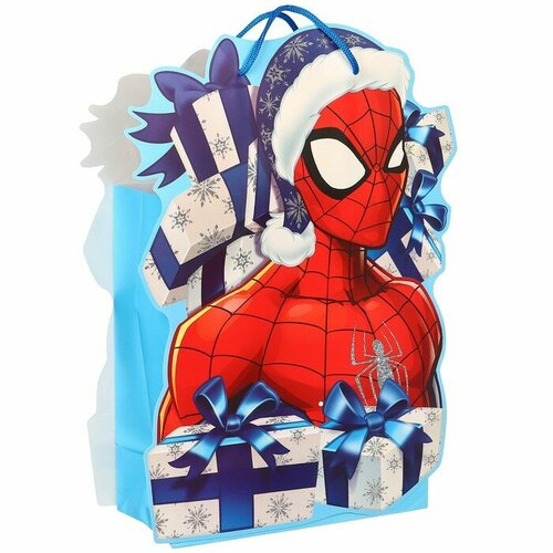 Новый год. Пакет подарочный, 23х27х11.5 см, упаковка, Человек-паук