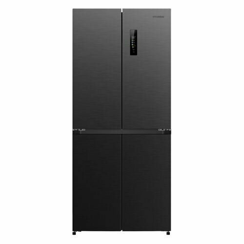 Холодильник трехкамерный Hyundai CM4541F Total No Frost, Side by Side, инверторный черная сталь