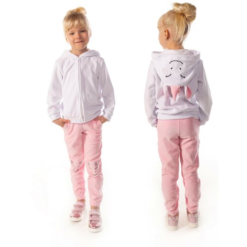 Комплект одежды Fluffy Bunny, размер 128, розовый, белый