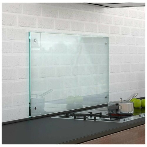 Защитный экран стеклянный для кухни Cozy House. Панель из закаленного стекла для кухонного фартука от брызг 900 х 600 мм.