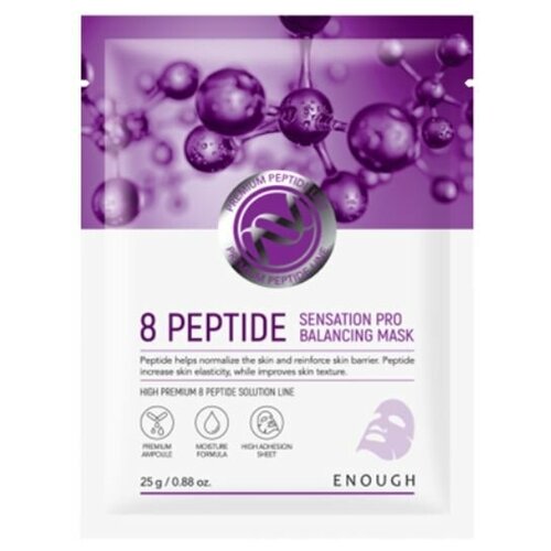 Маска тканевая с пептидным комплексом - Premium 8 peptide senastion pro balancing mask, 25мл