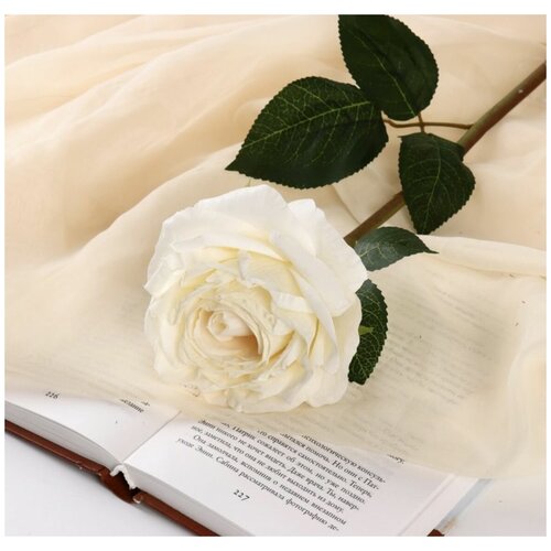 Цветы искусственные "Роза эстетик" 10*49 см, белый
