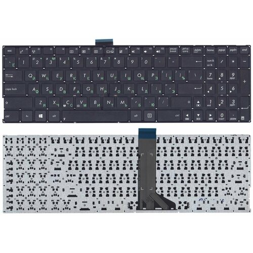 Клавиатура для Asus VivoBook F553M, черная без рамки, плоский Enter (шлейф 11,5 см)