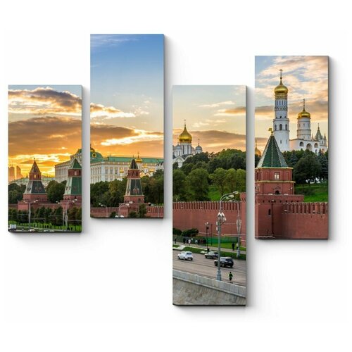 Модульная картина Закат в самом сердце Москвы 84x79