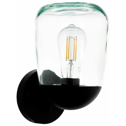 EGLO Уличный настенный светильник Donatori 98701, E27, 60 Вт, цвет арматуры: черный, цвет плафона бесцветный