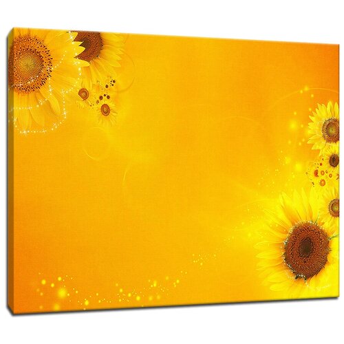 Картина Уютная стена "Солнечные подсолнухи" 80х60 см